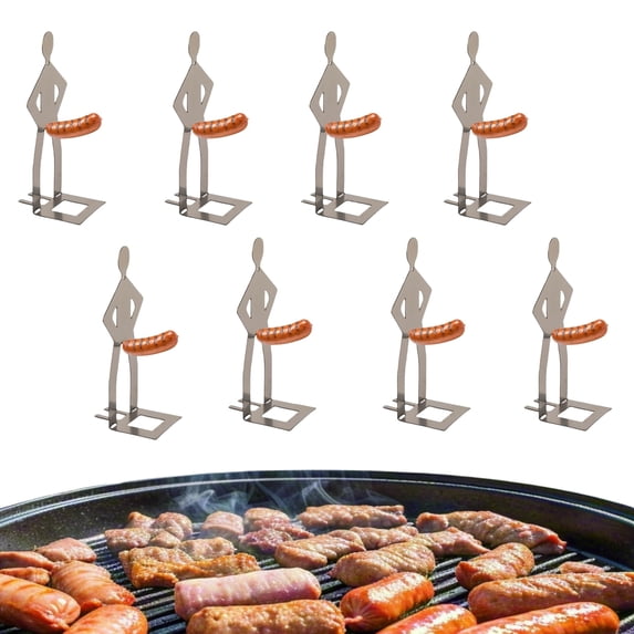 Funny BBQ Stand Man Hot Dog Holder-Reusable Stainless Steel Hotdog and ...