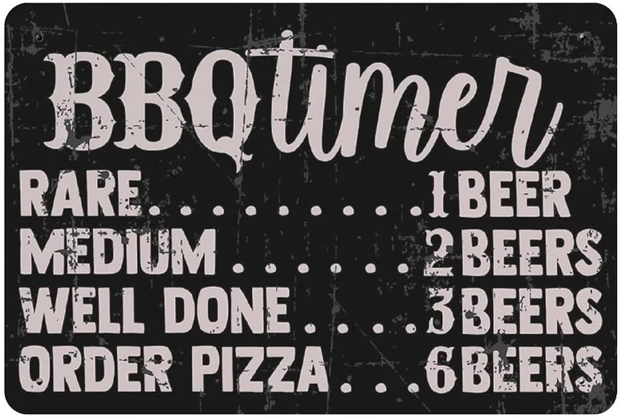 Funny BBQ Timer Tin Sign Metal Plaque Art Hanging Iron Painting Retro ...