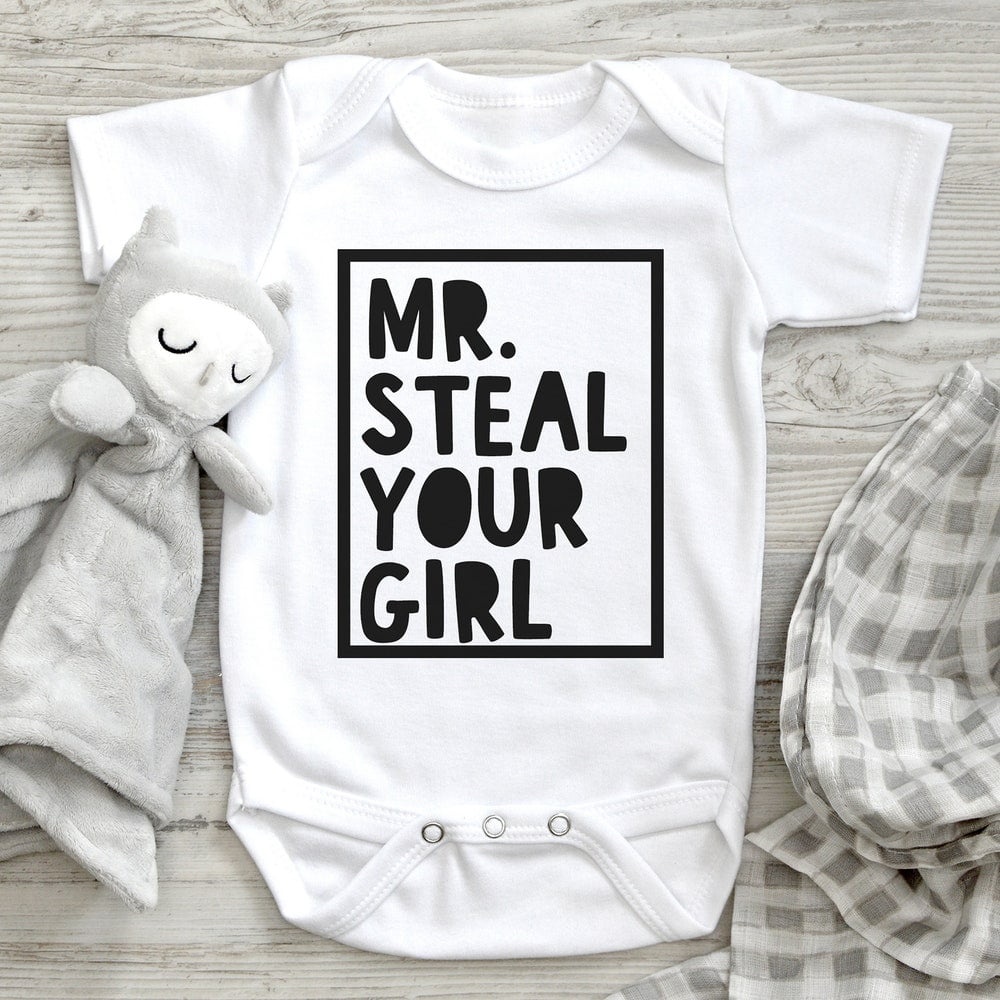 Funny Baby Boy Onesie - Mr Steal Your Girl Baby Boy Clothes - Cute Hipster Baby Onesie - Baby ...