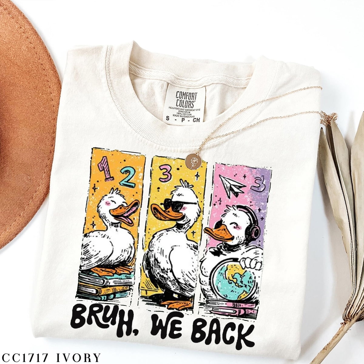 Funny Back to School Duck Shirt – “Bruh, We Back” First Day Student Tee ...
