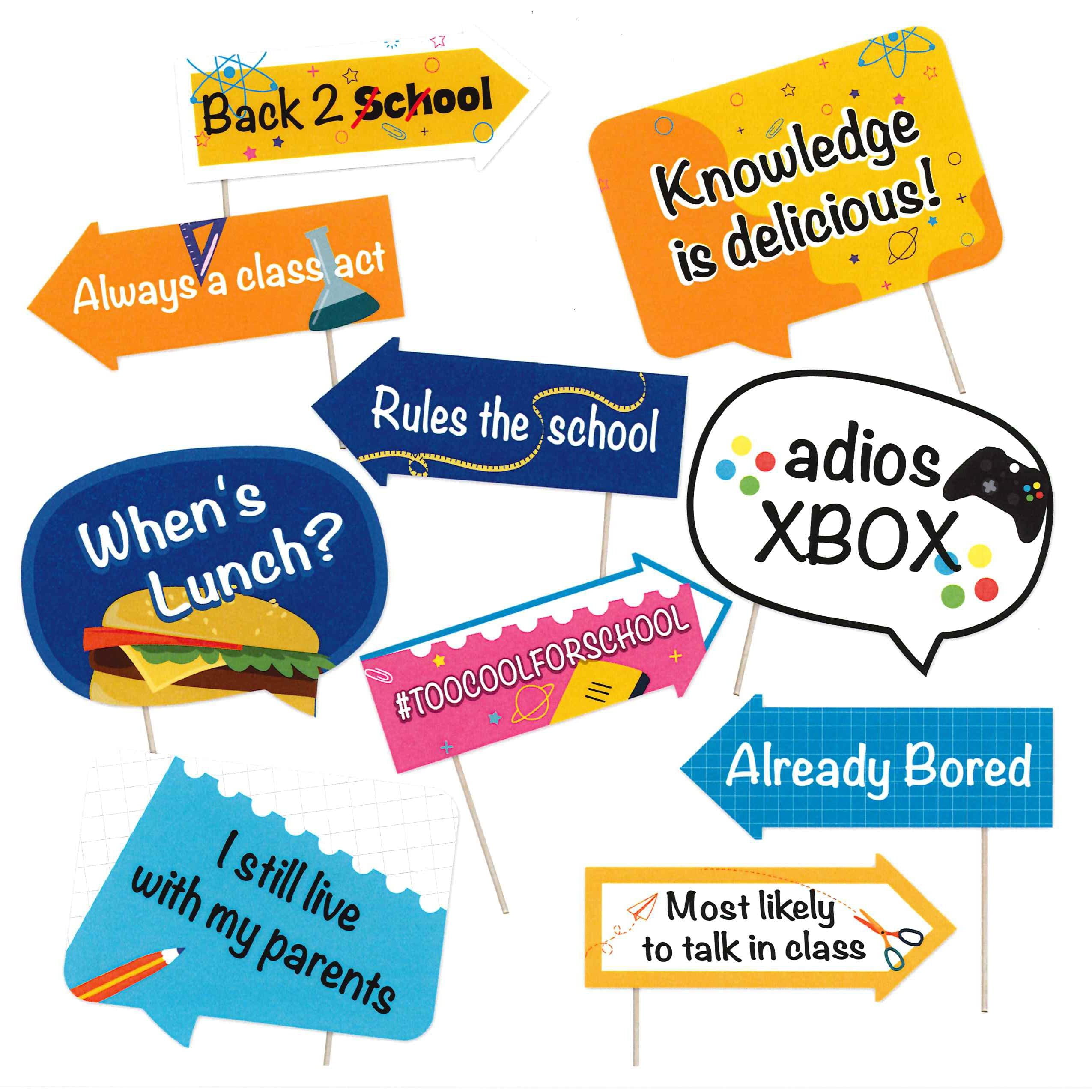 Funny Back to School Photo Booth Props - First Day of School Themed ...