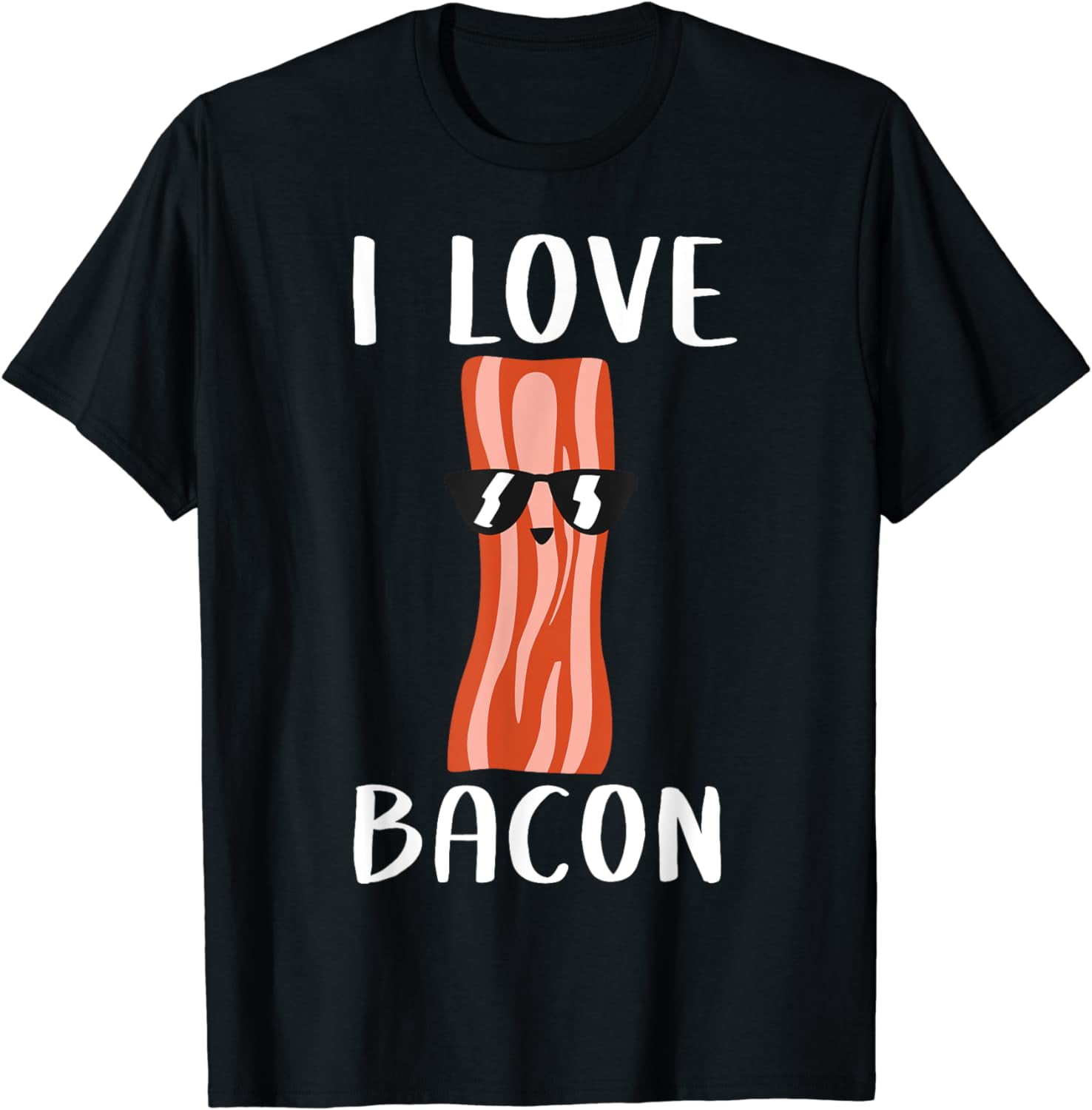 Funny Bacon Gift For Kids Boys Girls Cool Geeky I Love Bacon T-Shirt ...