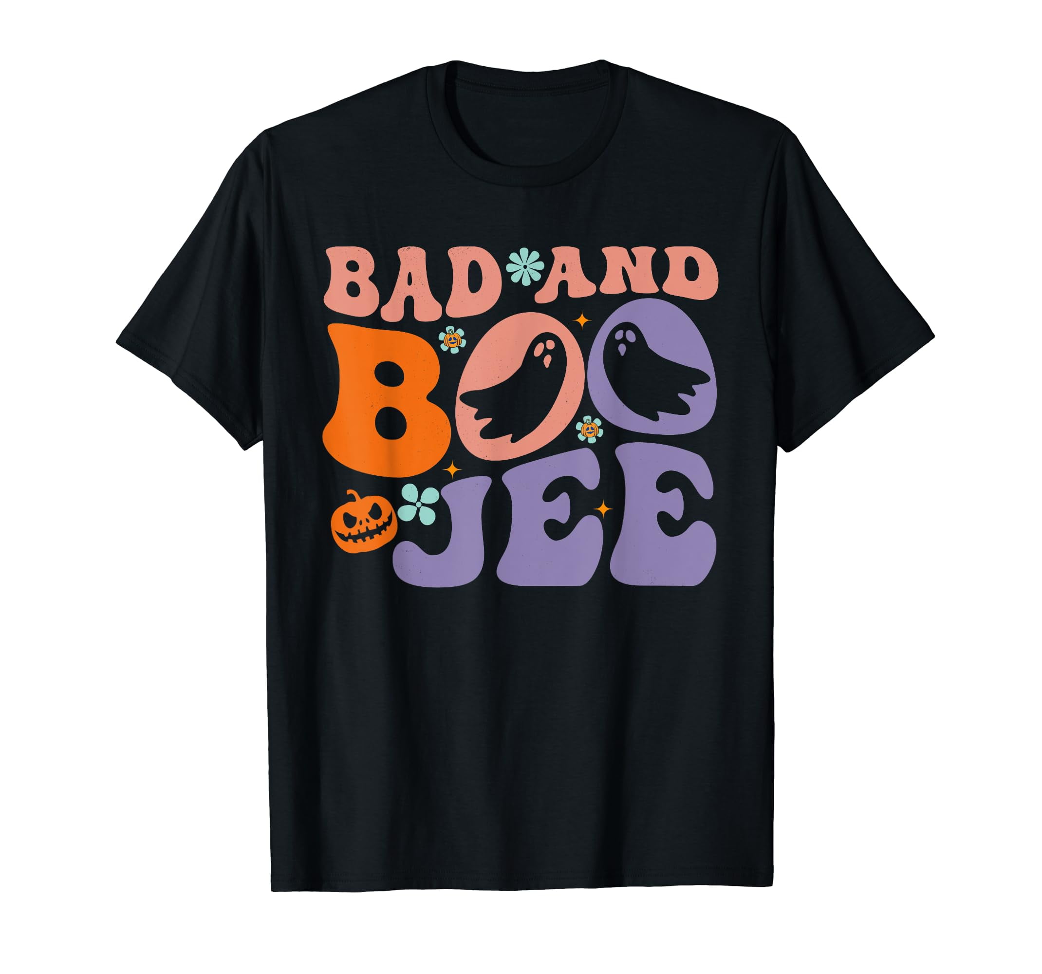 Funny Bad and Boo Jee ghost Groovy Halloween T-Shirt - Walmart.com