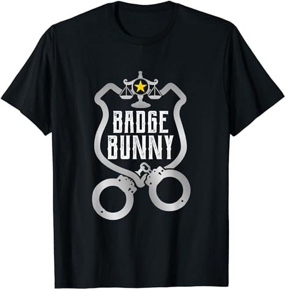 Funny Badge Police Hand Cuffs Bunny Law Enforcement T-Shirt - Walmart.com