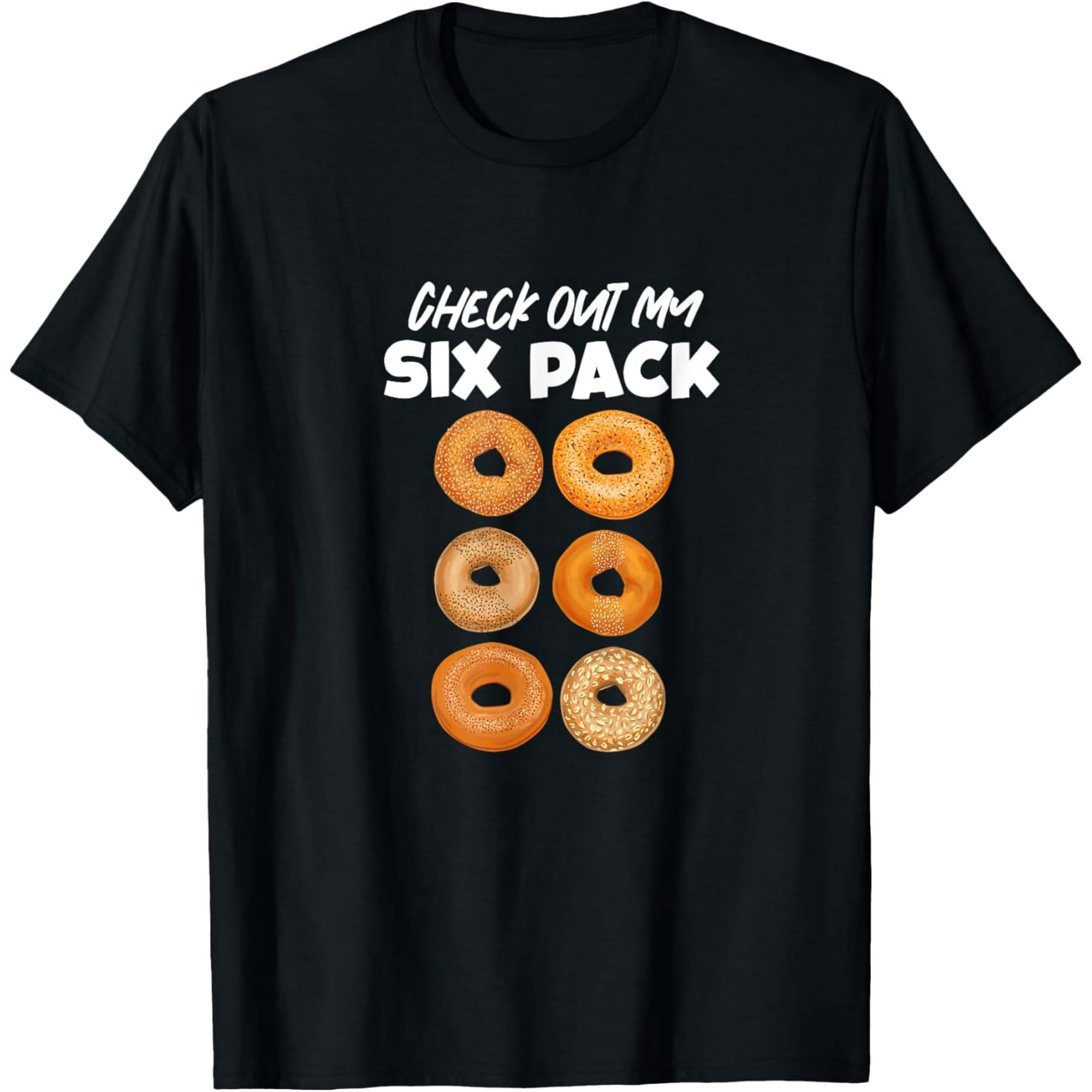 Funny Bagel Six Pack Joke Unisex for Foodie Fans Short Sleeve Graphic T ...