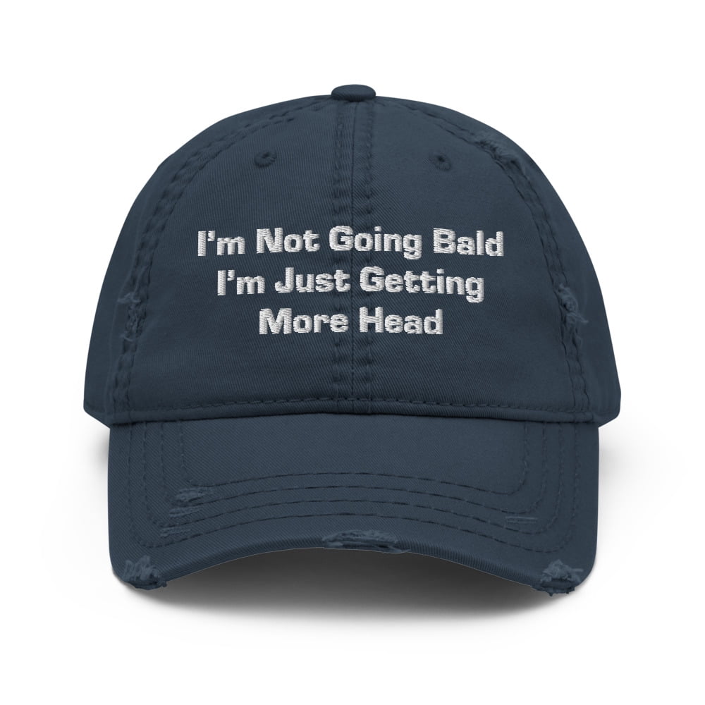 Funny Bald Humor Embroidered Distressed Dad Hat, I’m Not Going Bald I’m ...