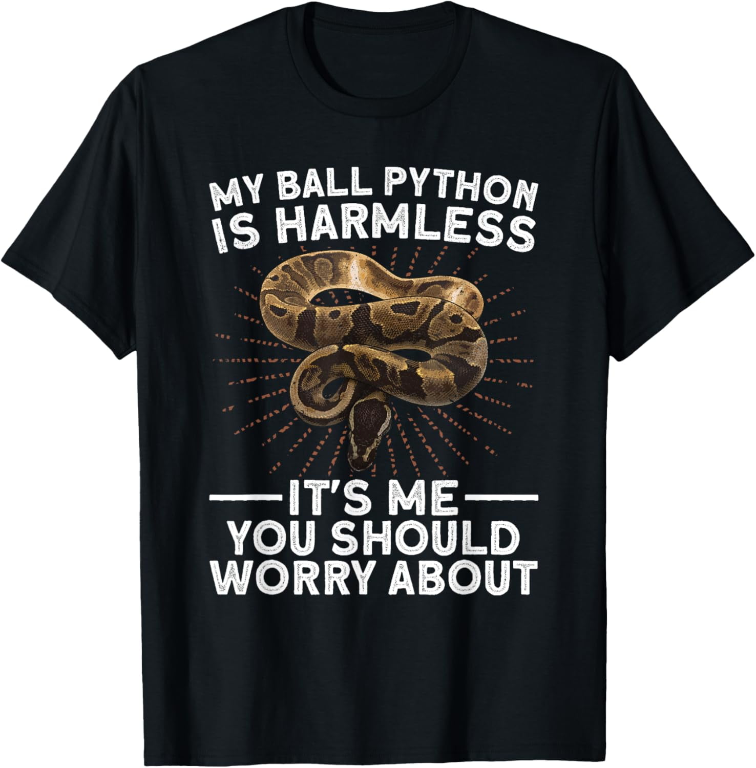 Funny Ball Python For Men Women Snake Lover Reptile Animal T-Shirt ...