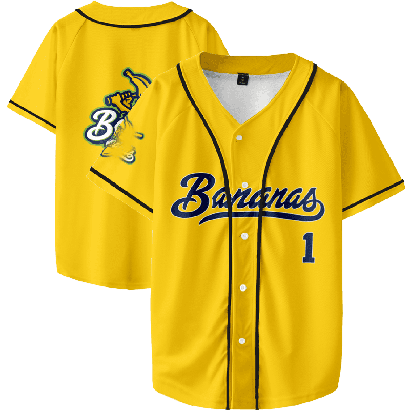 Funny Banana Shirt Let's Go Bananas merch short sleeve V neck button ...