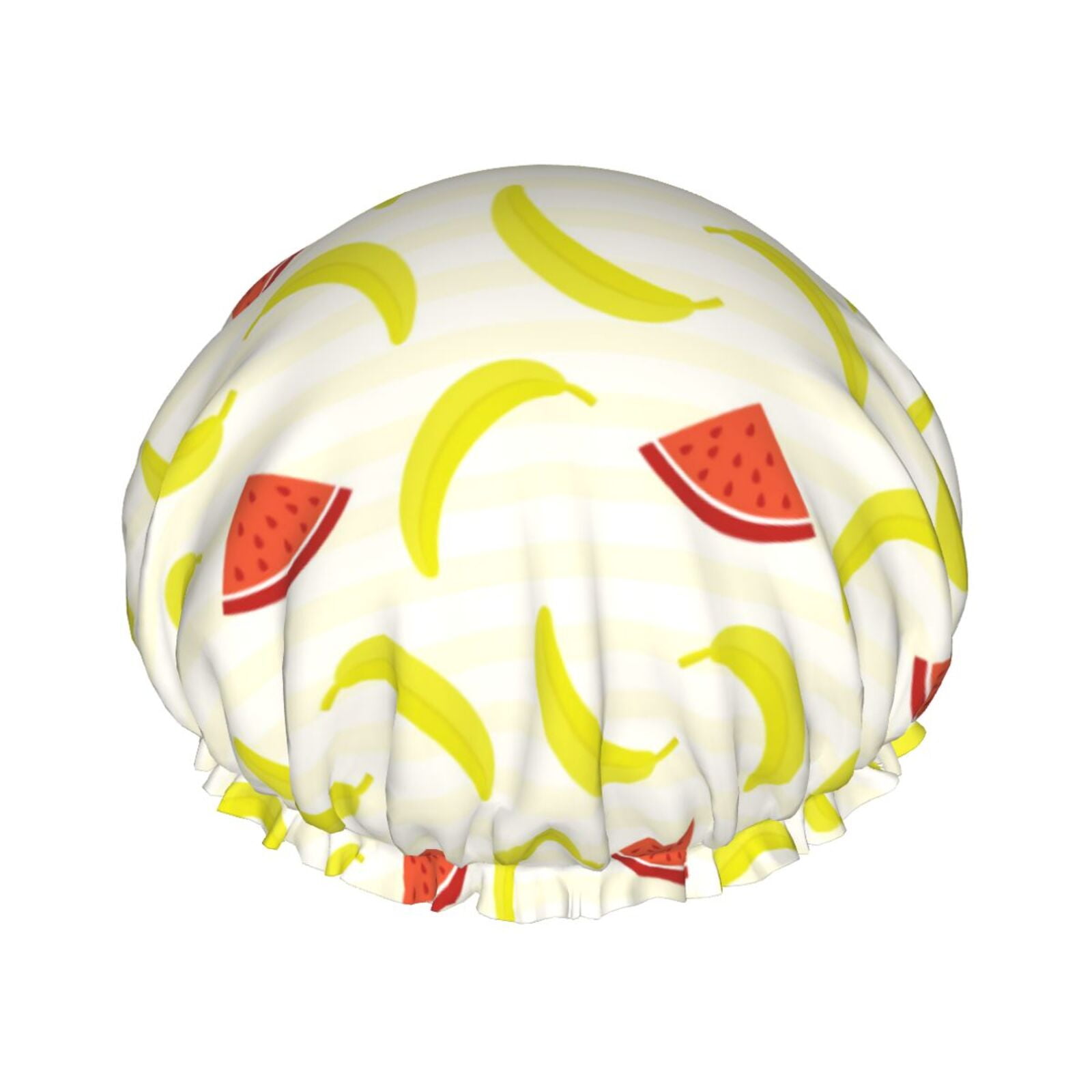 Funny Banana Watermelon Shower Cap, Reusable Bath Hair Hat for all Hair ...