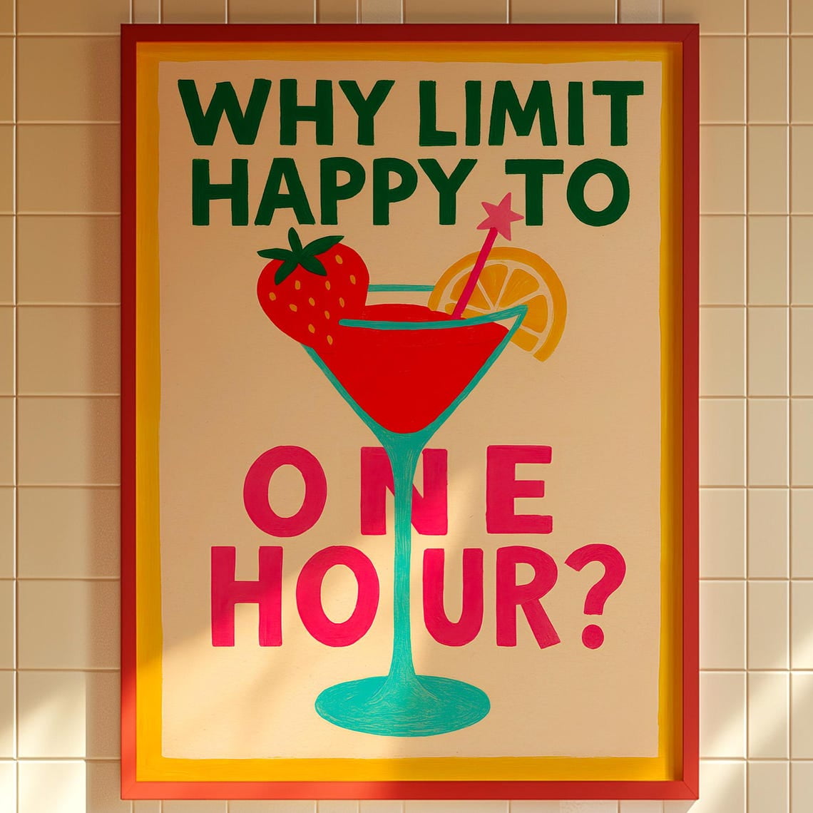 Funny Bar Poster, Cocktail Lover Gift, Retro Quote Print, Happy Hour ...