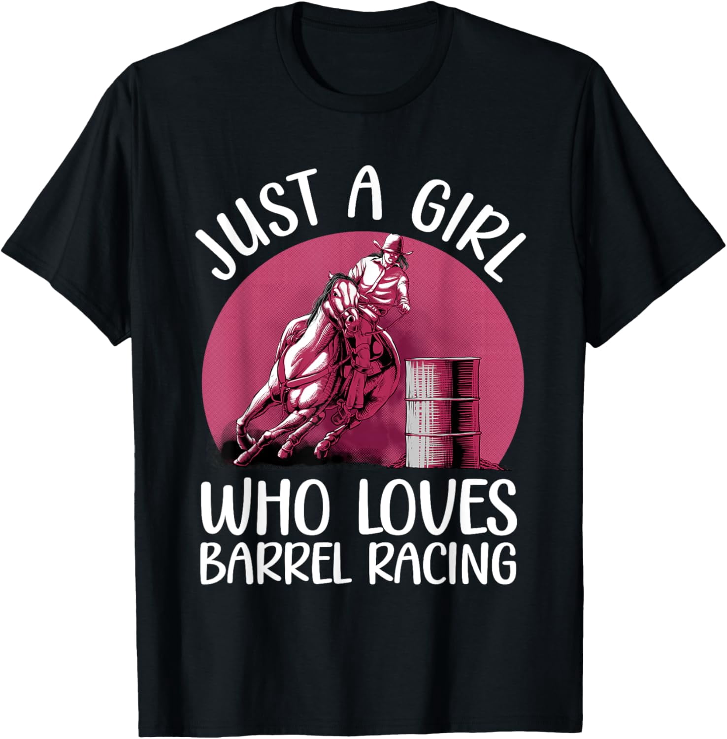 Funny Barrel Racing Art For Girls Women Barrel Racer Cowgirl T-Shirt ...