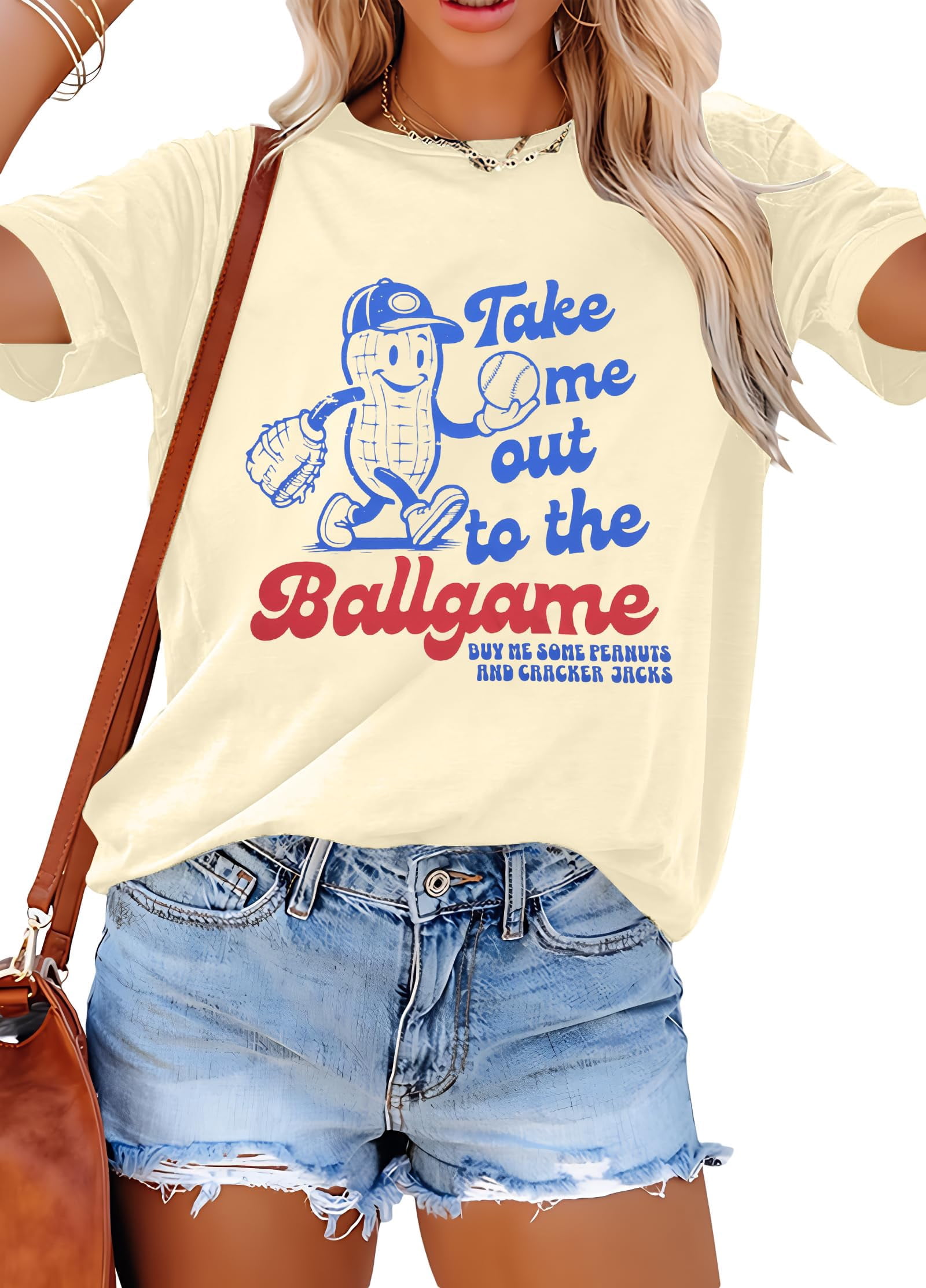 Funny Baseball Mom T-Shirt with Cartoon Peanut Design for Game Day Fans ...
