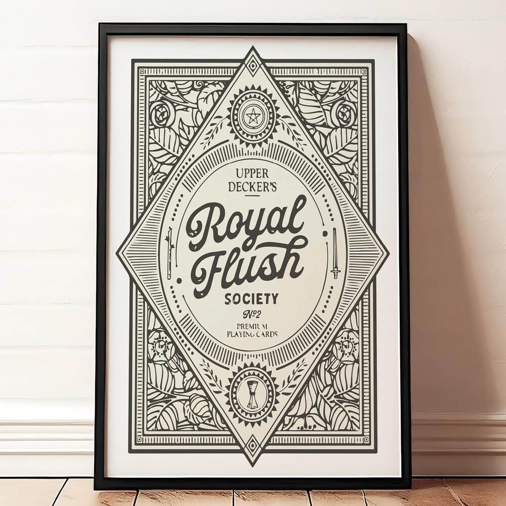 Funny Bathroom Art Poster Print Royal Flush Vintage Style Wall Art ...