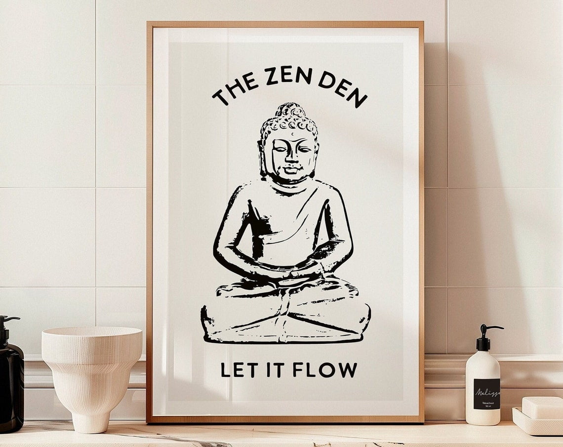 Funny Bathroom Art Zen Bathroom Print Retro Bathroom Wall Art Let It ...