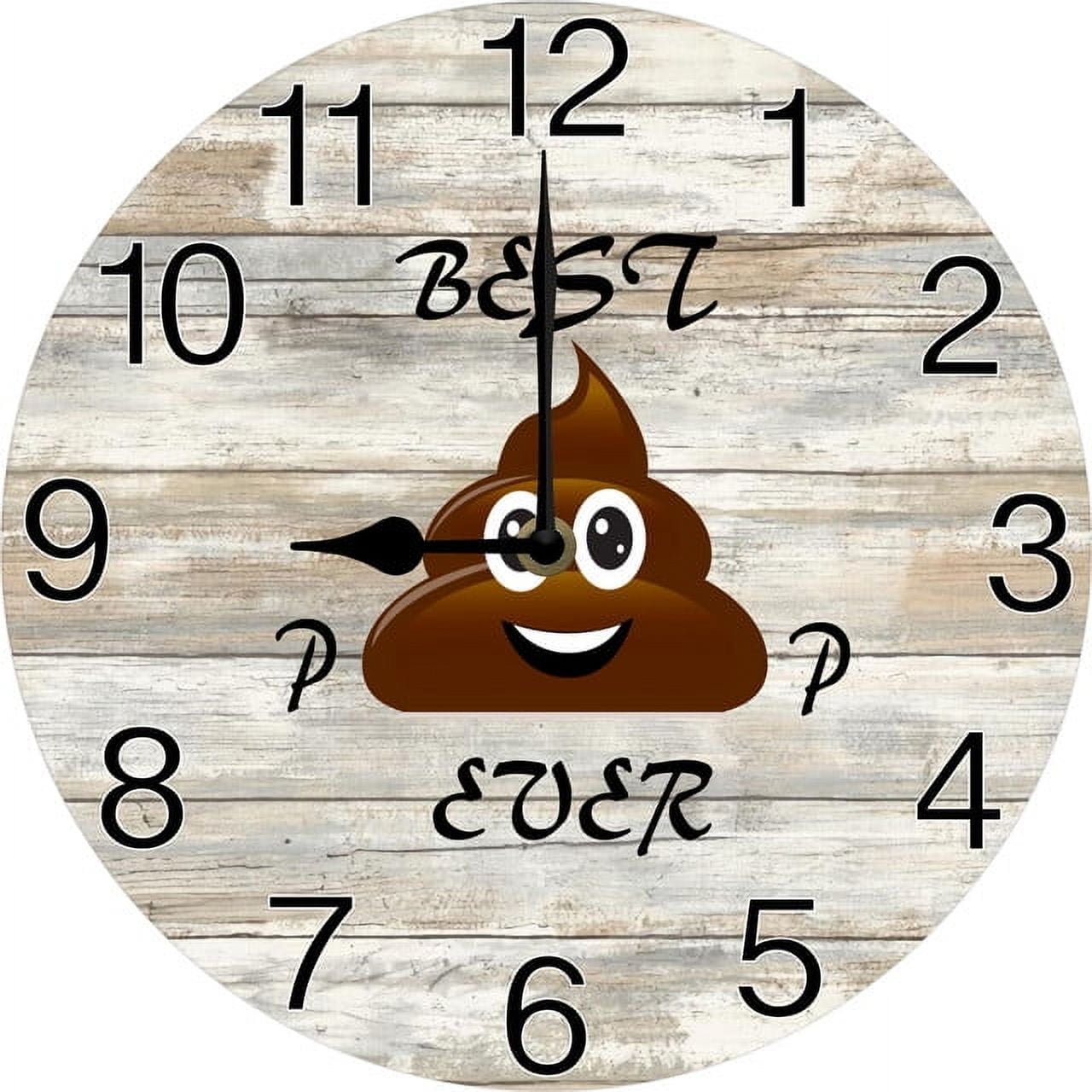 Funny Bathroom Clock Poop Wall Clock for Toilet Decor Best Poop Ever ...