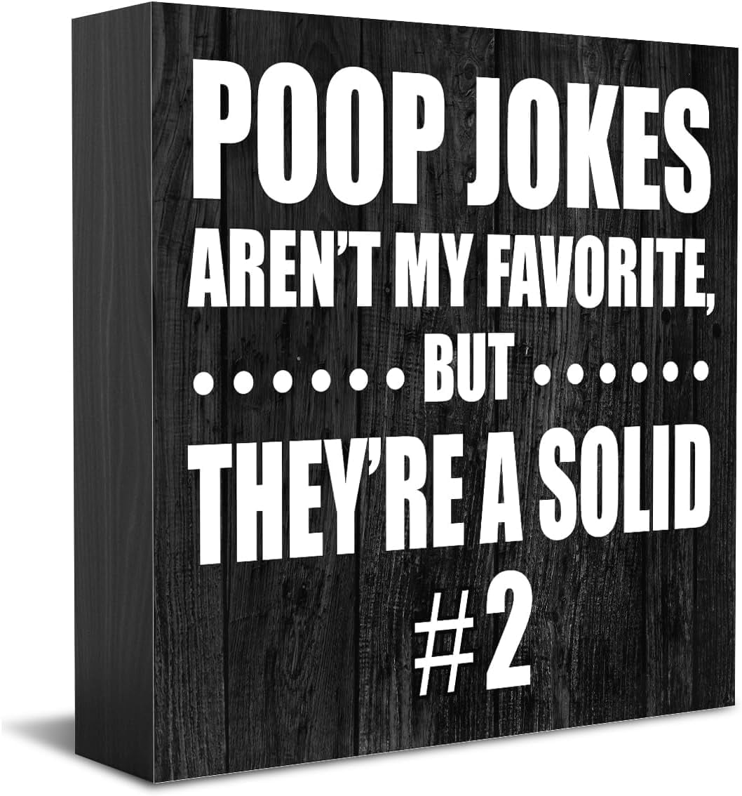 Funny Bathroom Decor Desk Decor Poop Jokes Aren't my Favorite Wooden ...