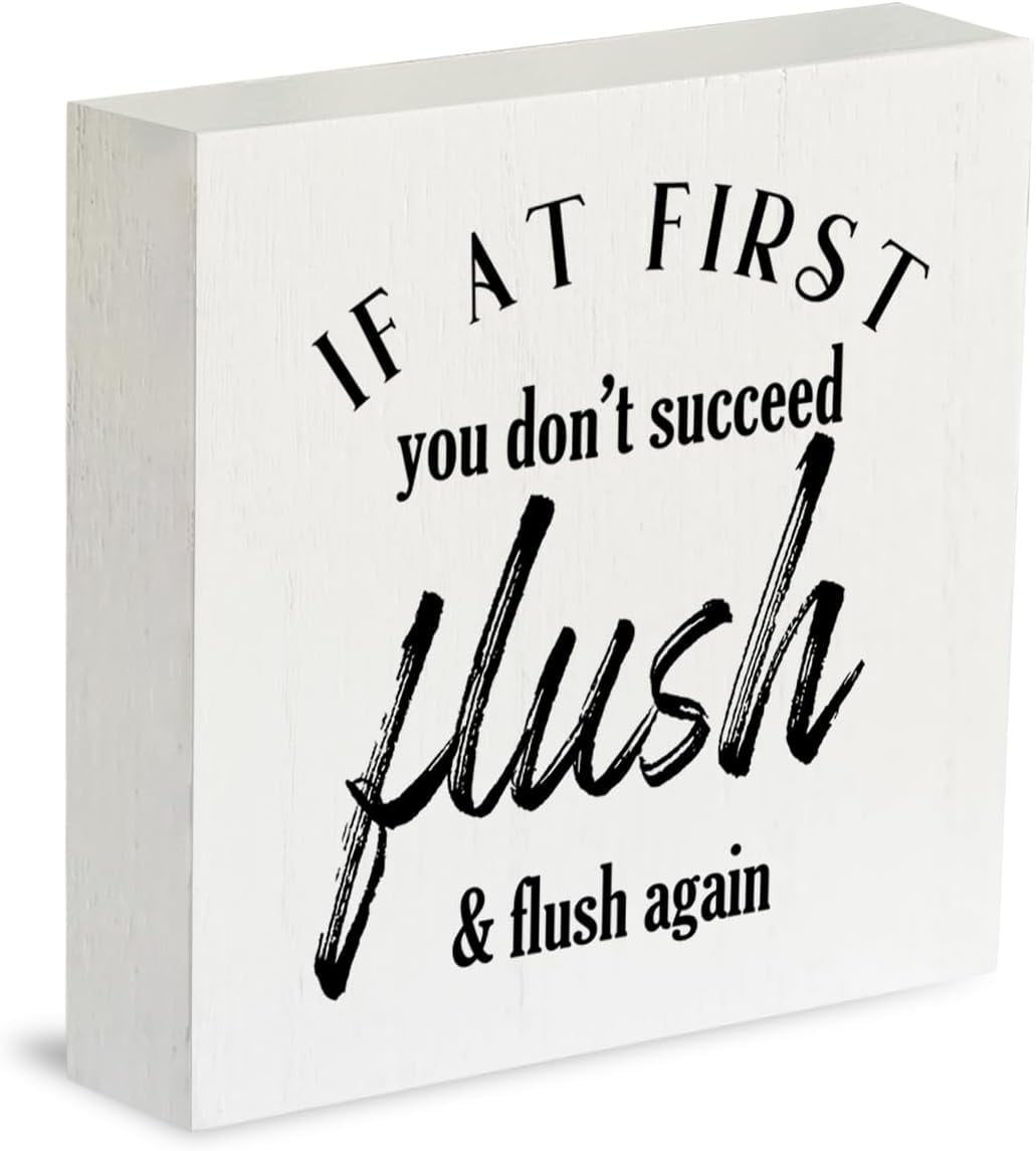 Funny Bathroom Decor Farmhouse Home Office Decor Signs Rustic Half ...