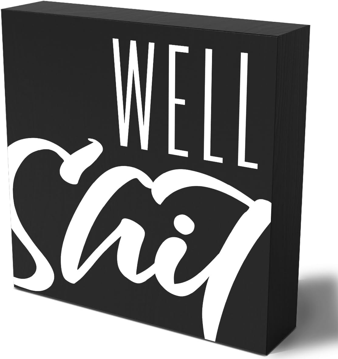 Funny Bathroom Decor Rustic Wood Sign Desk Decor Black Wooden Box Sign ...