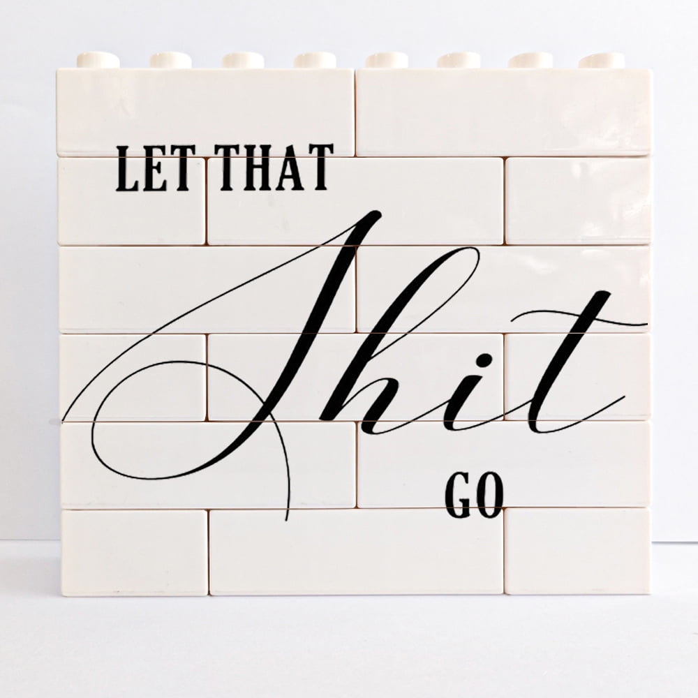 Funny Bathroom Decor Signs Rustic Desk Decor Building Bricks Blocks ...