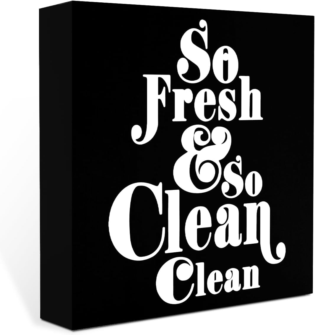 Funny Bathroom Decor So Fresh And So Clean Clean Bathroom Wood Sign ...