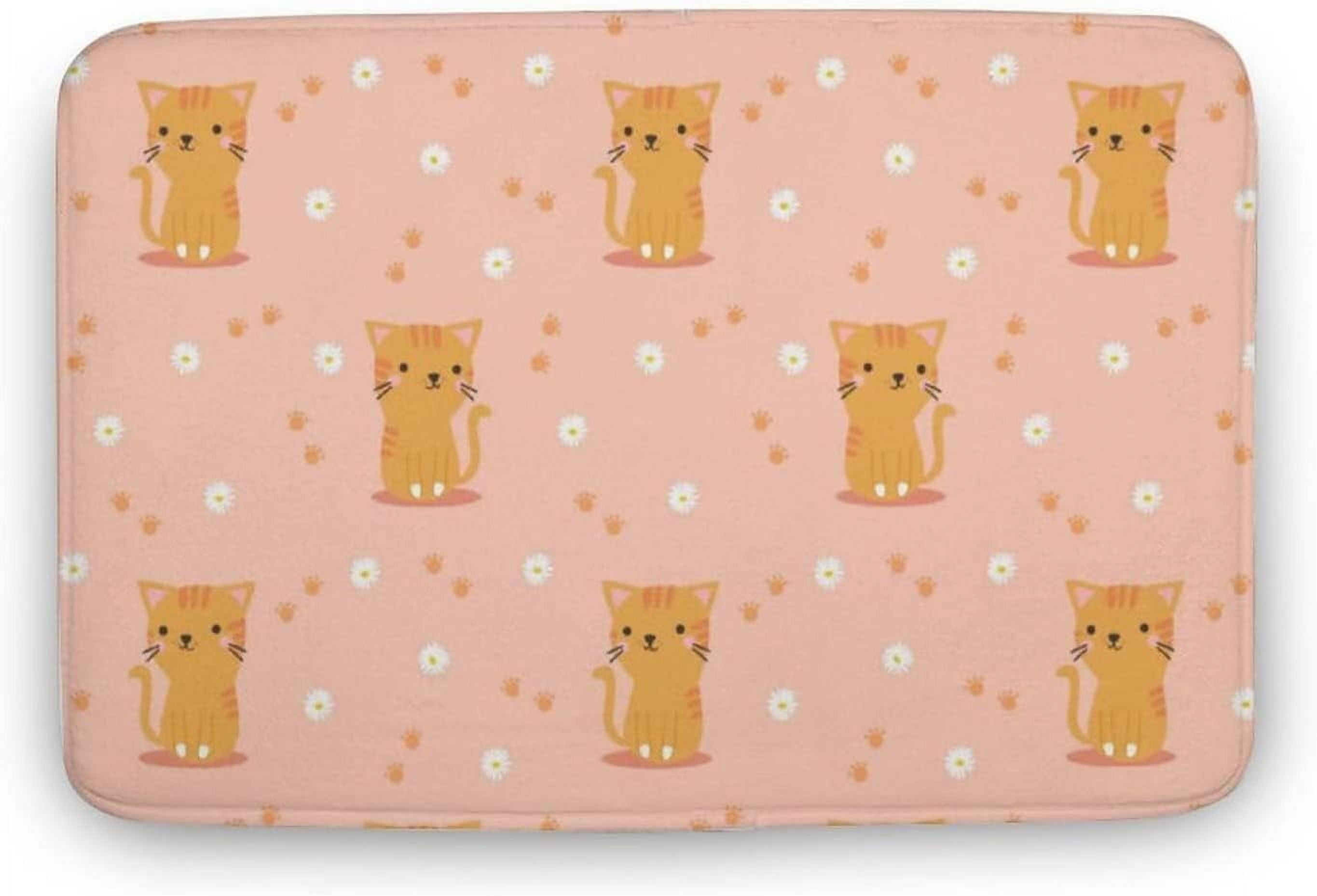 Funny Bathroom Doormats, Cute Cat and Flower Entrance Doormats Outdoor ...