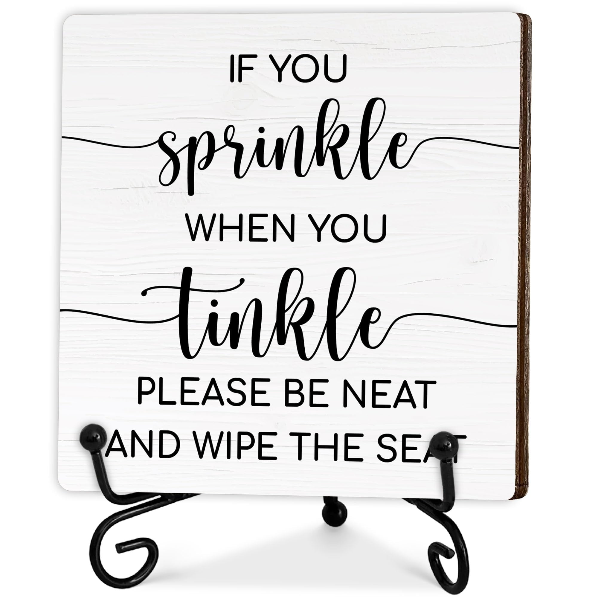 Funny Bathroom Home Desk Decor, If You Sprinkle When You Tinkle Wooden ...