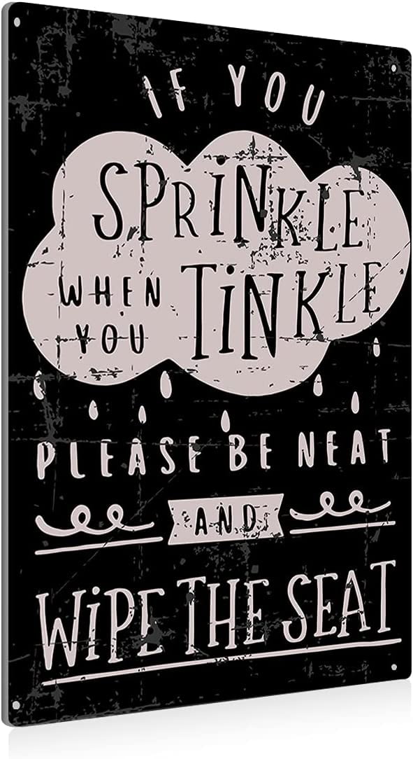 Funny Bathroom Metal Tin Sign with Sayings Wall Decor - Vintage ...