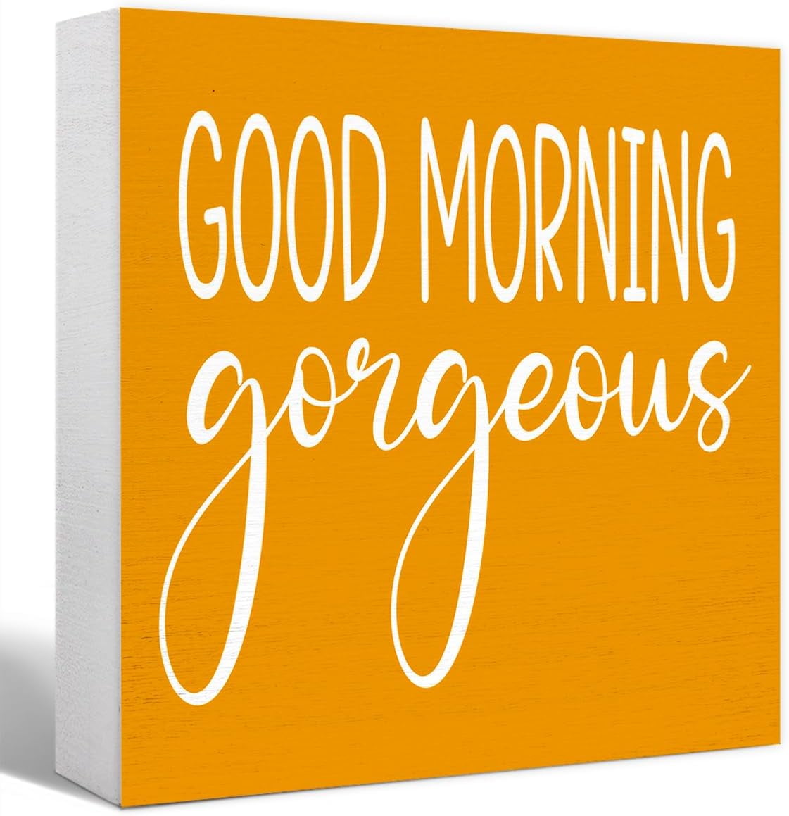 Funny Bathroom Orange Wood Sign Good Morning Gorgeous Wood Block Sign ...