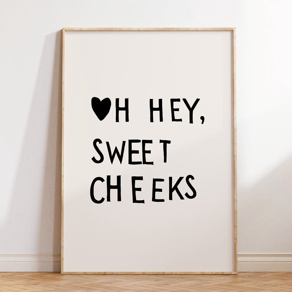 Funny Bathroom Quote Print: Minimalist Heart Poster UNFRAMED PAPER ...