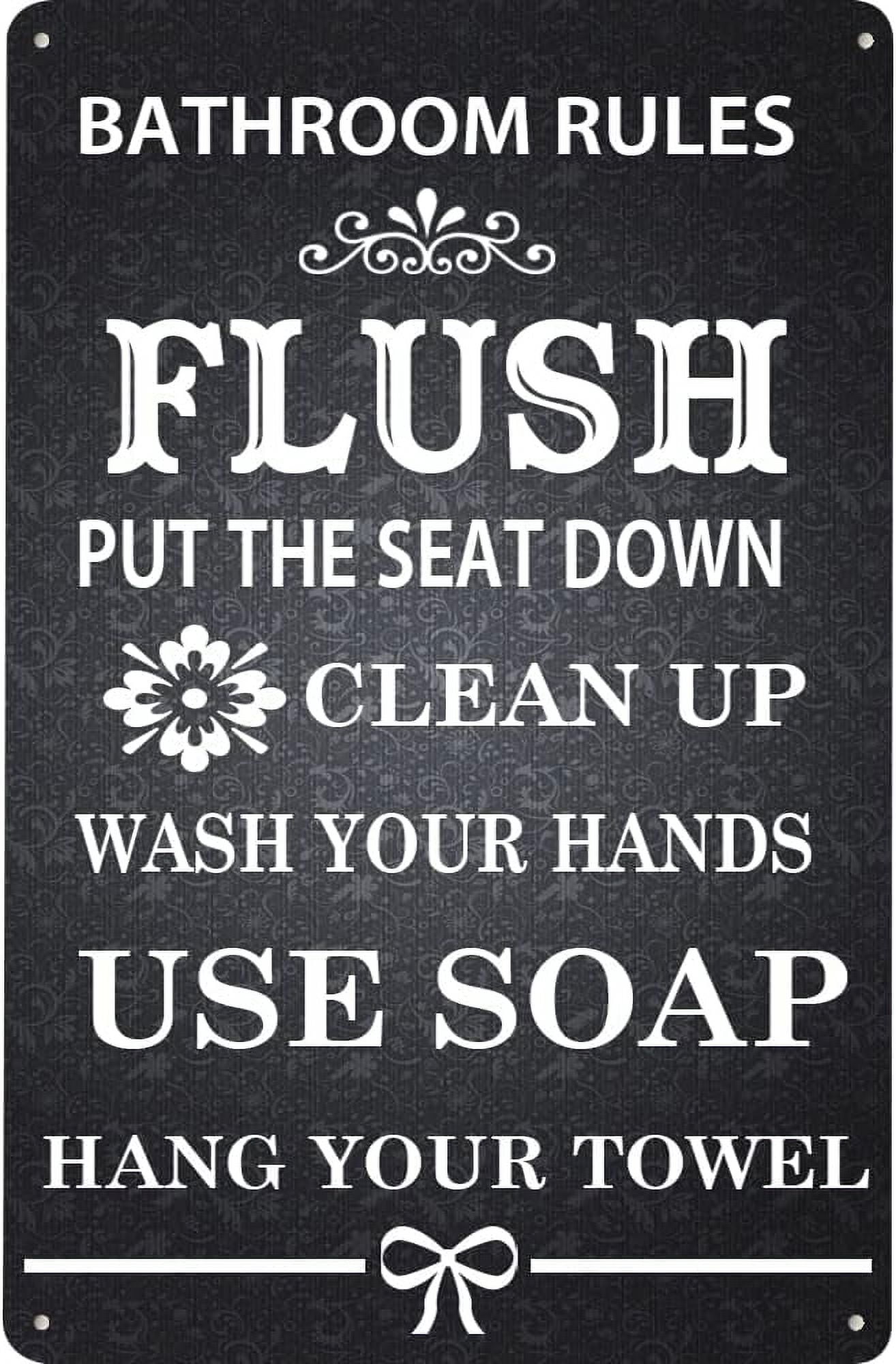 Funny Bathroom Quote Wooden Style Metal Tin Sign Wall Decor, Rustic ...