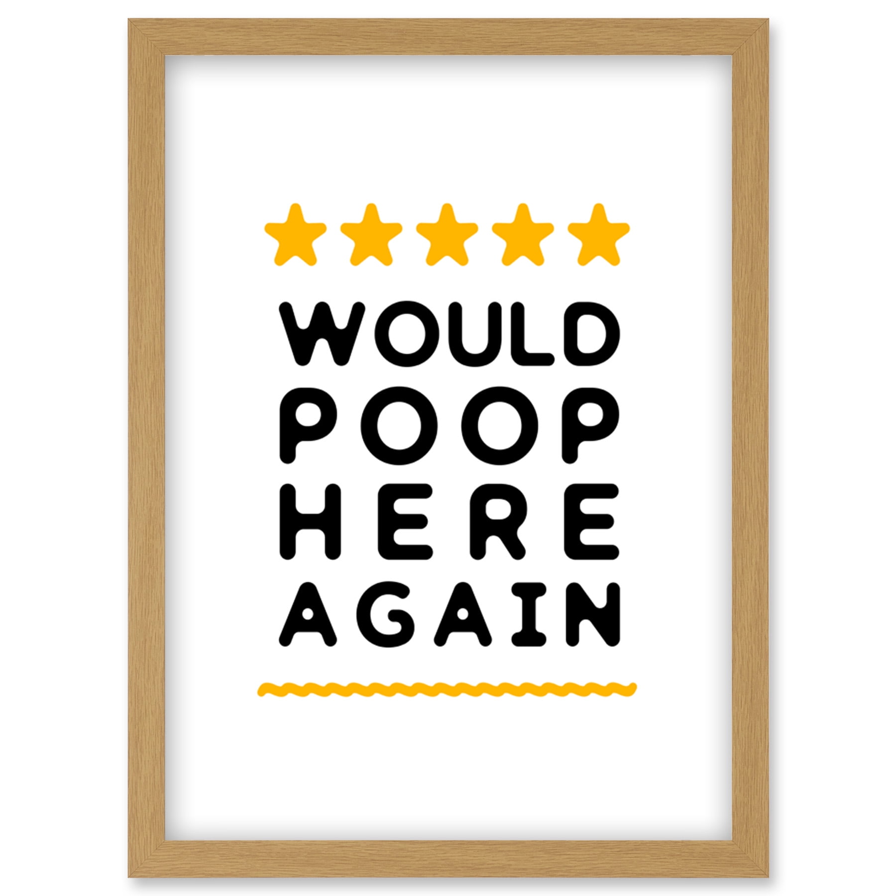 Funny Bathroom Review Sign Five Stars Would Poop Here Again Funny ...