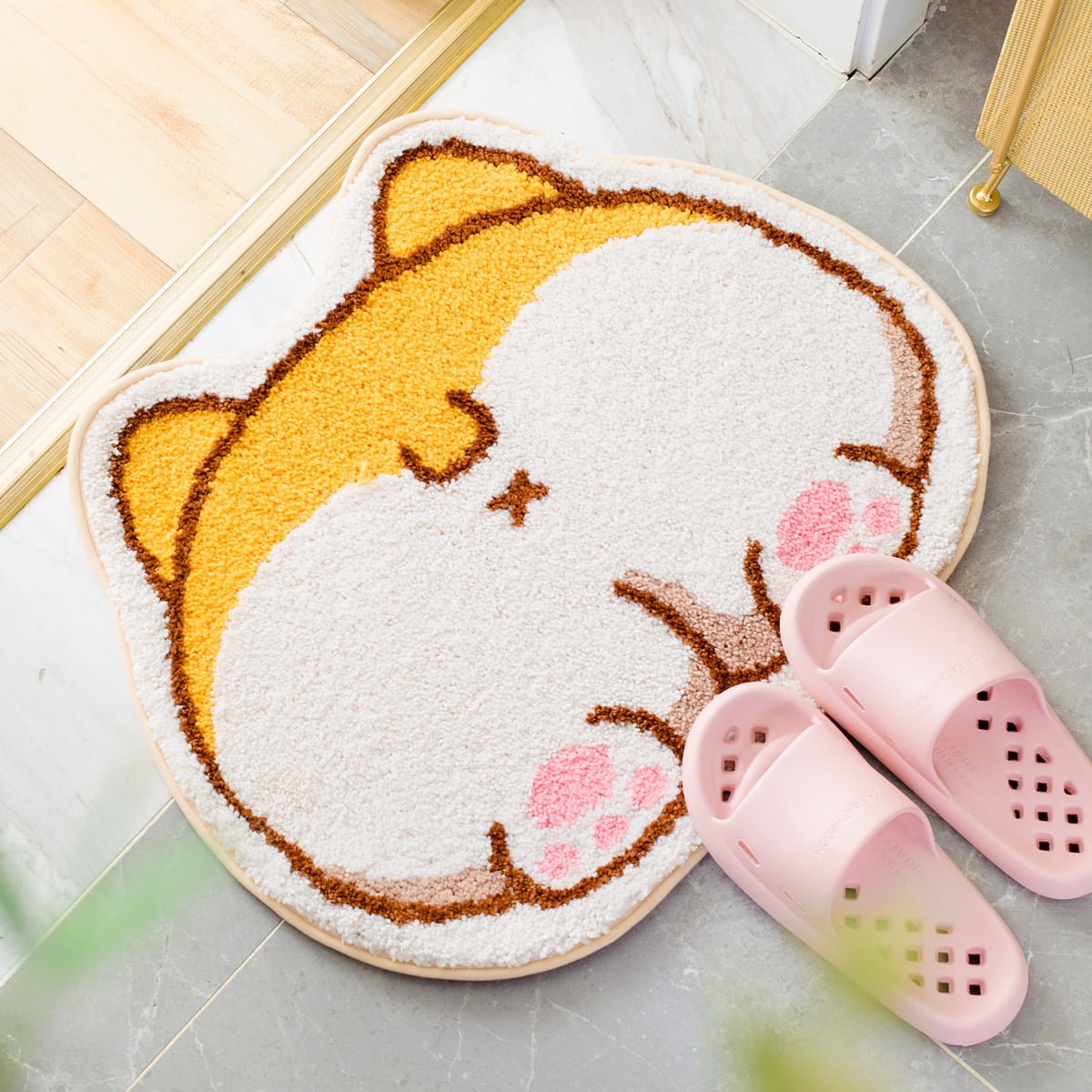 Funny Bathroom Rug Non-Slip Bath Mat, Soft Microfiber Water Absorbent ...
