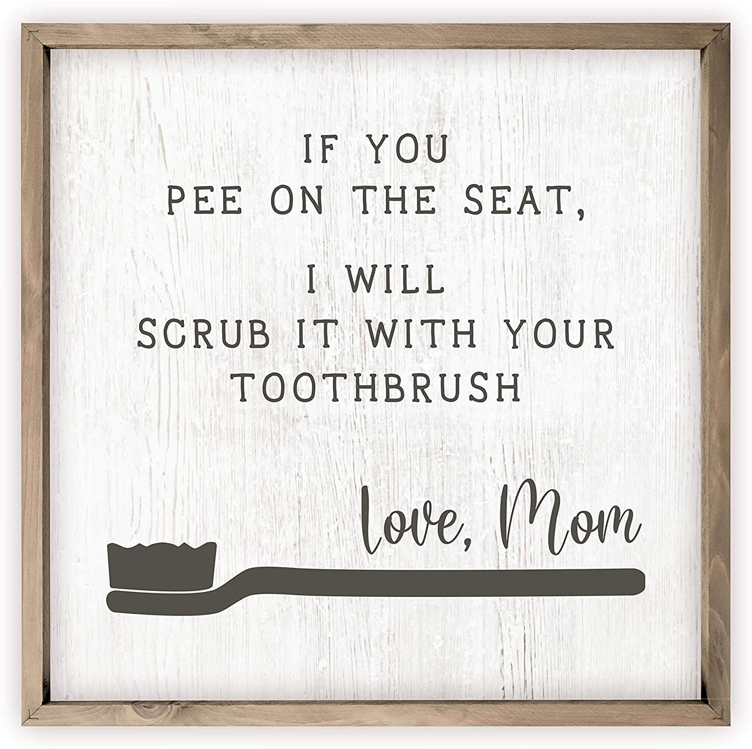 Funny Bathroom Sign Don't Pee On The Seat 12x12 (Frame Included ...