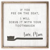 Funny Bathroom Sign Don't Pee On The Seat 12x12 (Frame Included ...