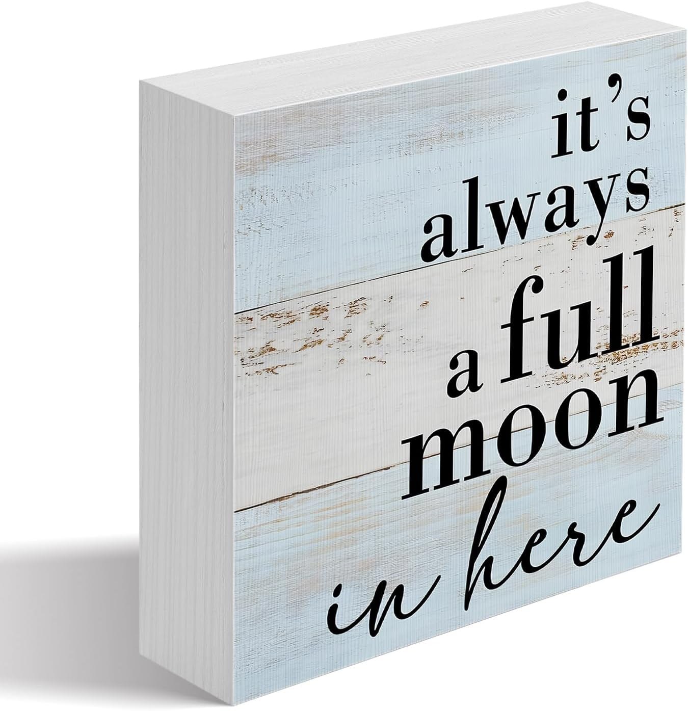 Funny Bathroom Sign It's Always a Full Moon in Here Wooden Box Signs ...