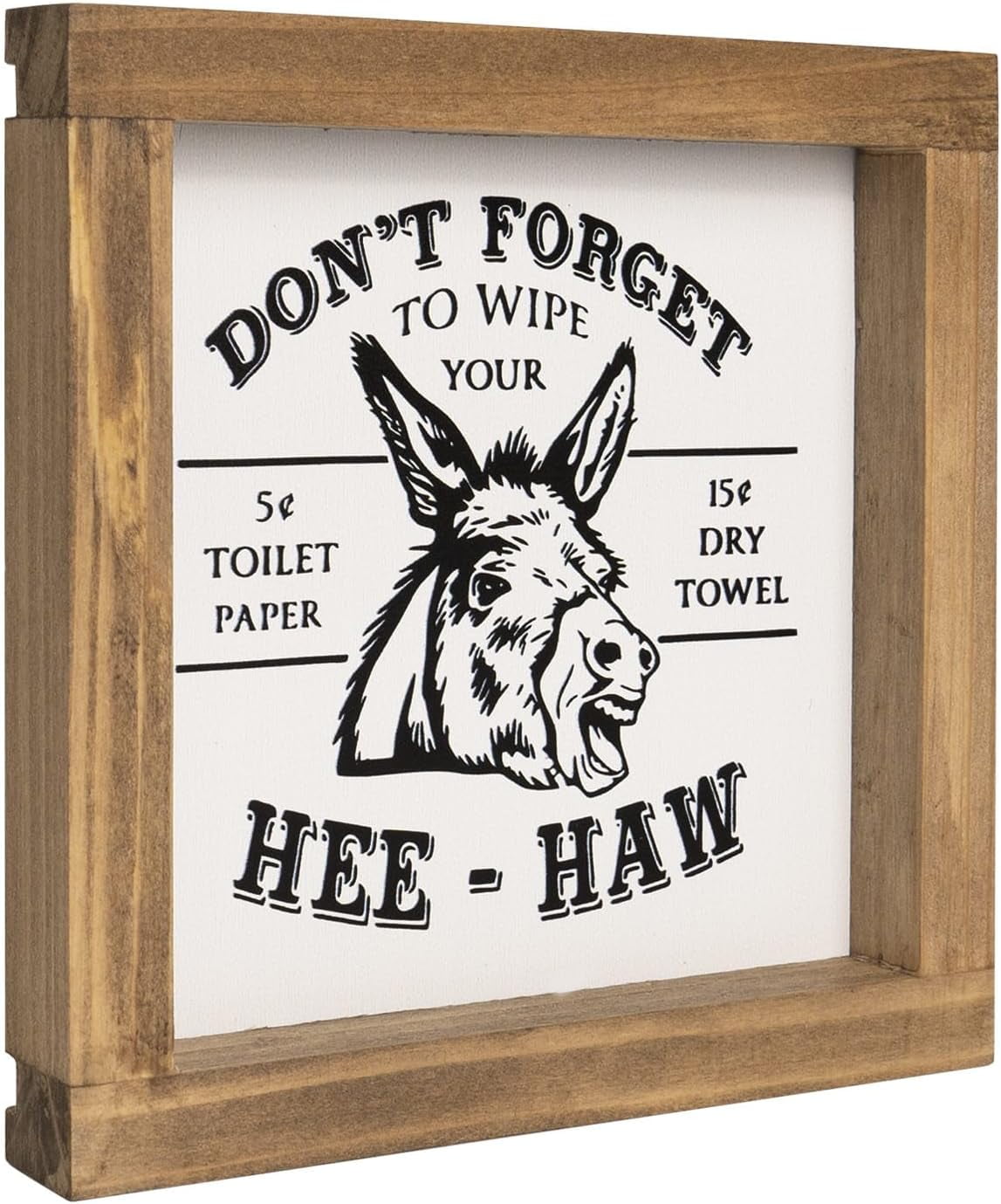 Funny Bathroom Sign Wall Decor, Wood Don'T Forget To Wipe Your Hee Haw ...