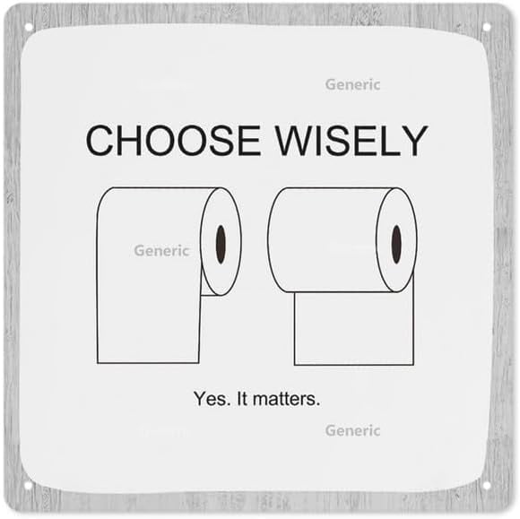 Funny Bathroom Signs, Choose Wisely Sign, Funny Bathroom Decor, Rustic ...