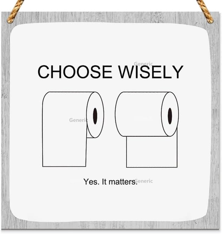 Funny Bathroom Signs, Choose Wisely Sign, Funny Bathroom Decor, Rustic ...