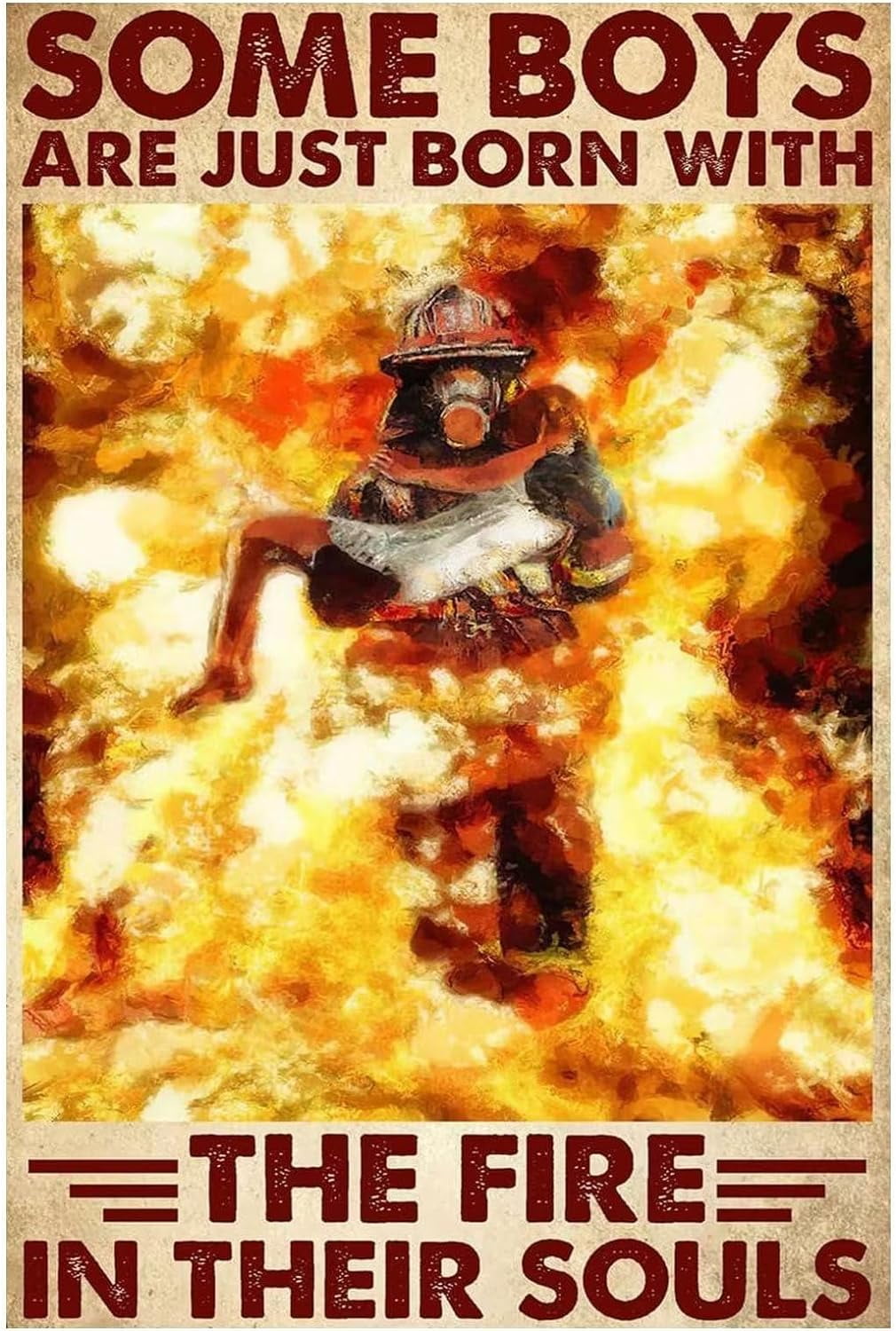 Funny Bathroom Signs Fireman Firefighter Some Boys Are Born With Soul ...