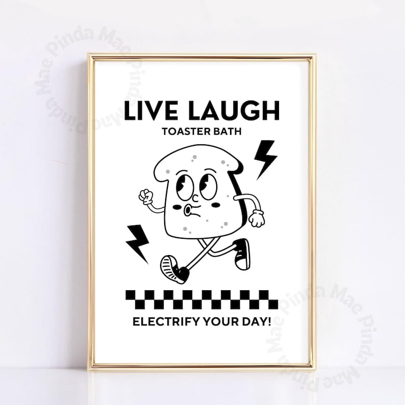 Funny Bathroom Wall Art, Dark Humor Kitchen Poster, Retro Meme Print ...
