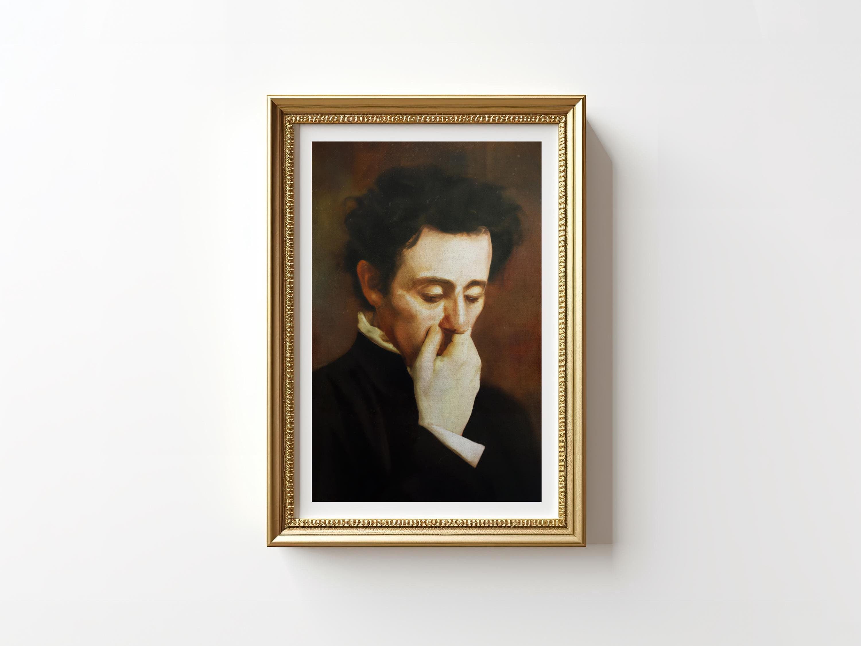Funny Bathroom Wall Art Decor Man Classical Art Vintage Midcentury ...
