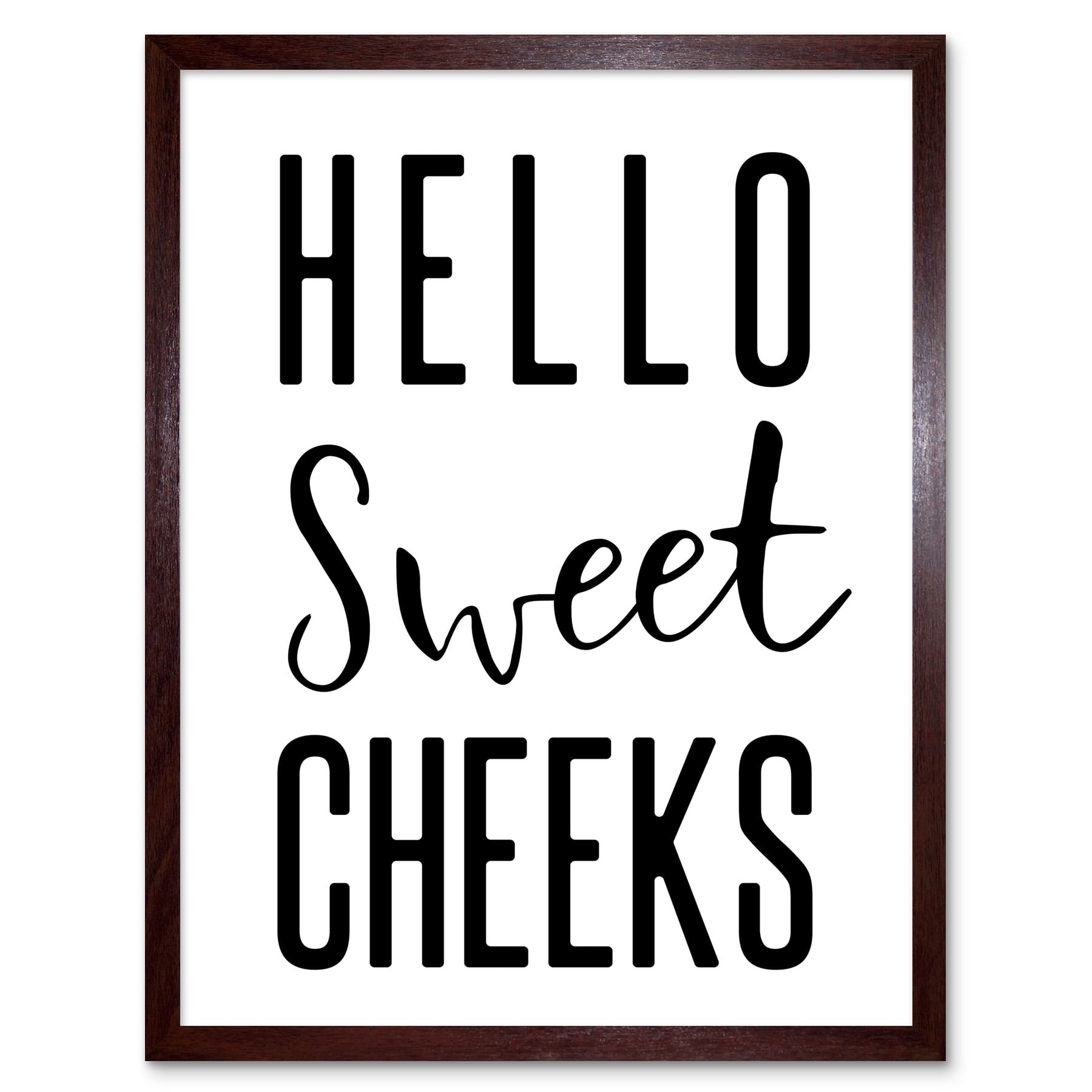 Funny Bathroom Wall Art Hello Sweet Cheeks Cheeky Toilet Sign Art Print ...