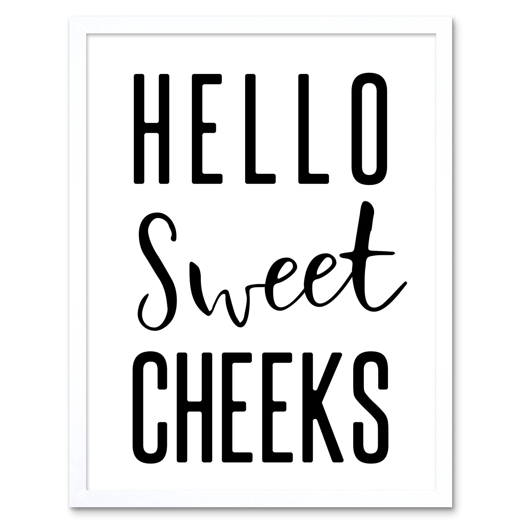 Funny Bathroom Wall Art Hello Sweet Cheeks Cheeky Toilet Sign Art Print ...