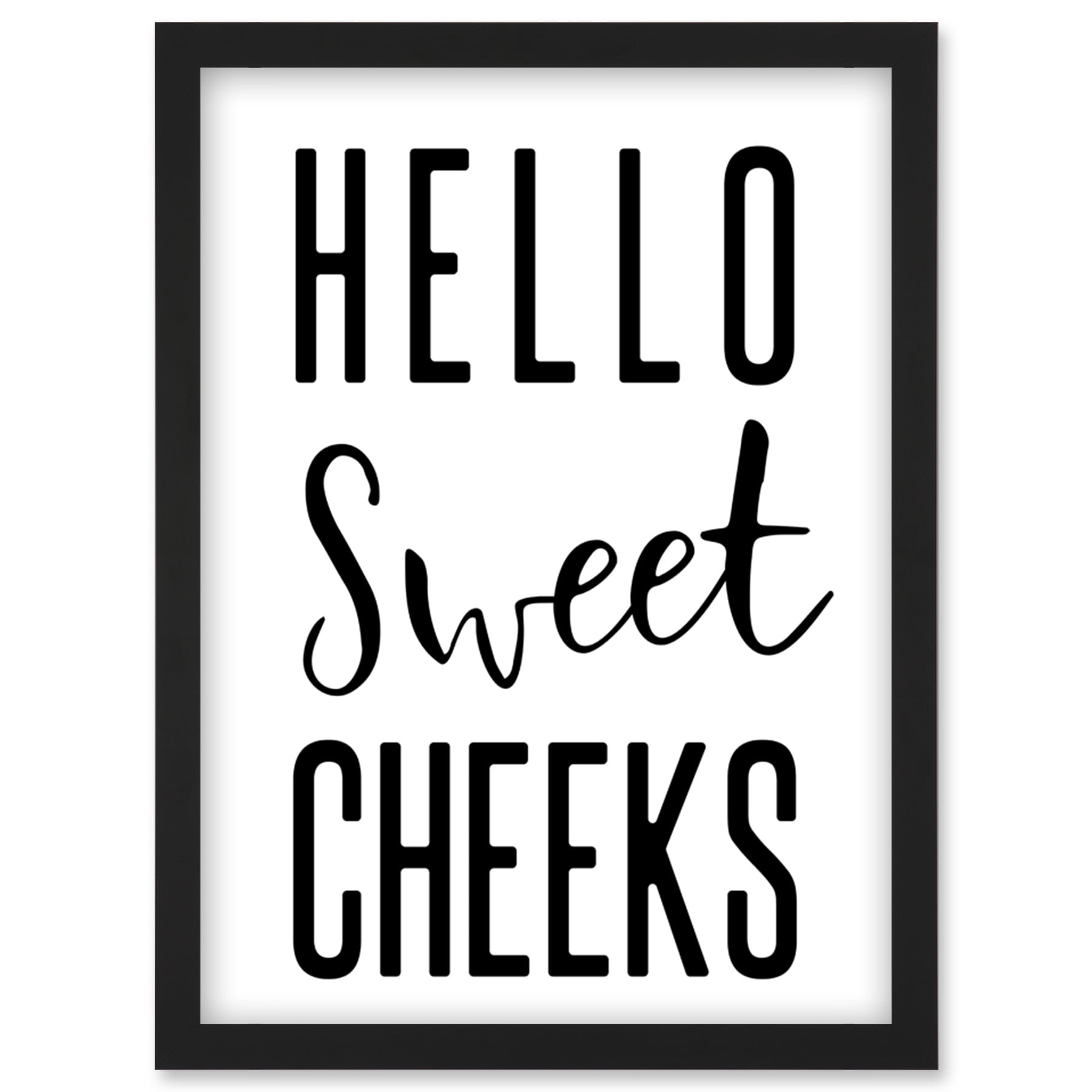 Funny Bathroom Wall Art Hello Sweet Cheeks Cheeky Toilet Sign Artwork ...