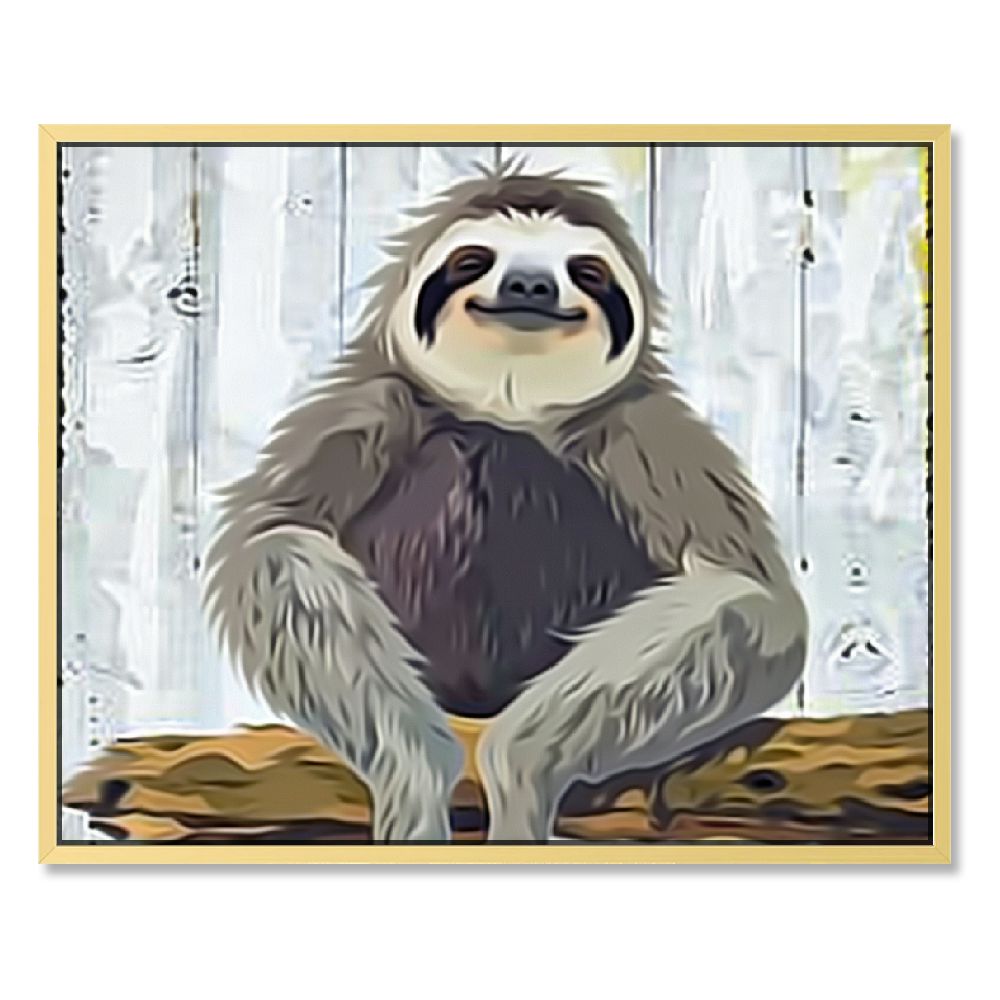 Funny Bathroom Wall Art Picture - Cute Yoga Sloth with Inspirational ...