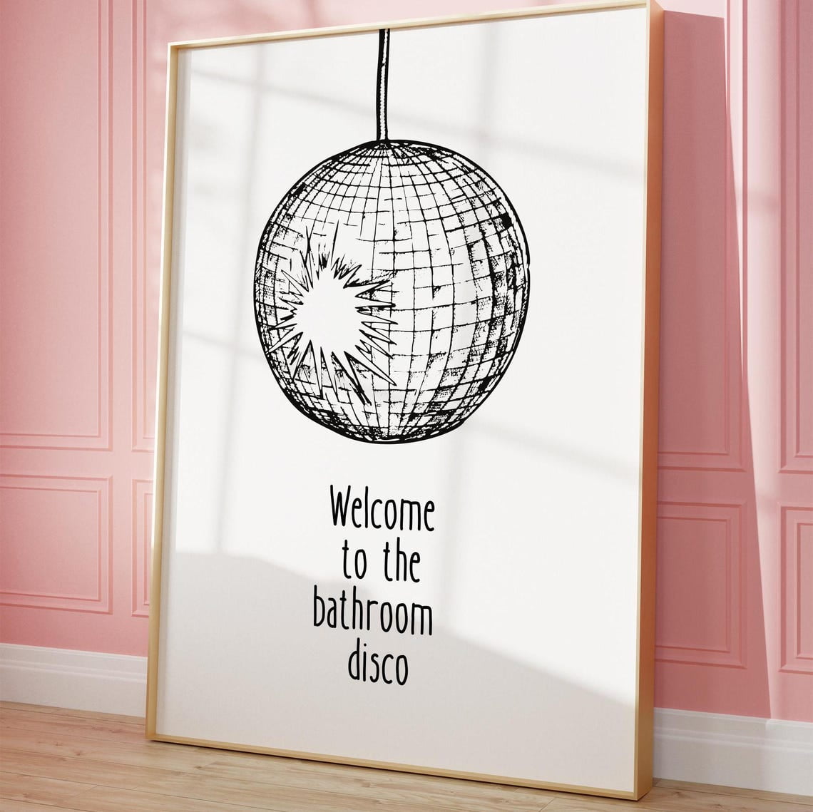 Funny Bathroom Wall Art Welcome To The Bathroom Disco Print Bathroom ...