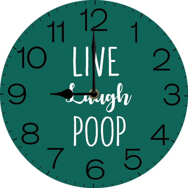 Funny Bathroom Wall Clock, Live Laugh Poop Birthday Gifts for Men Gag ...