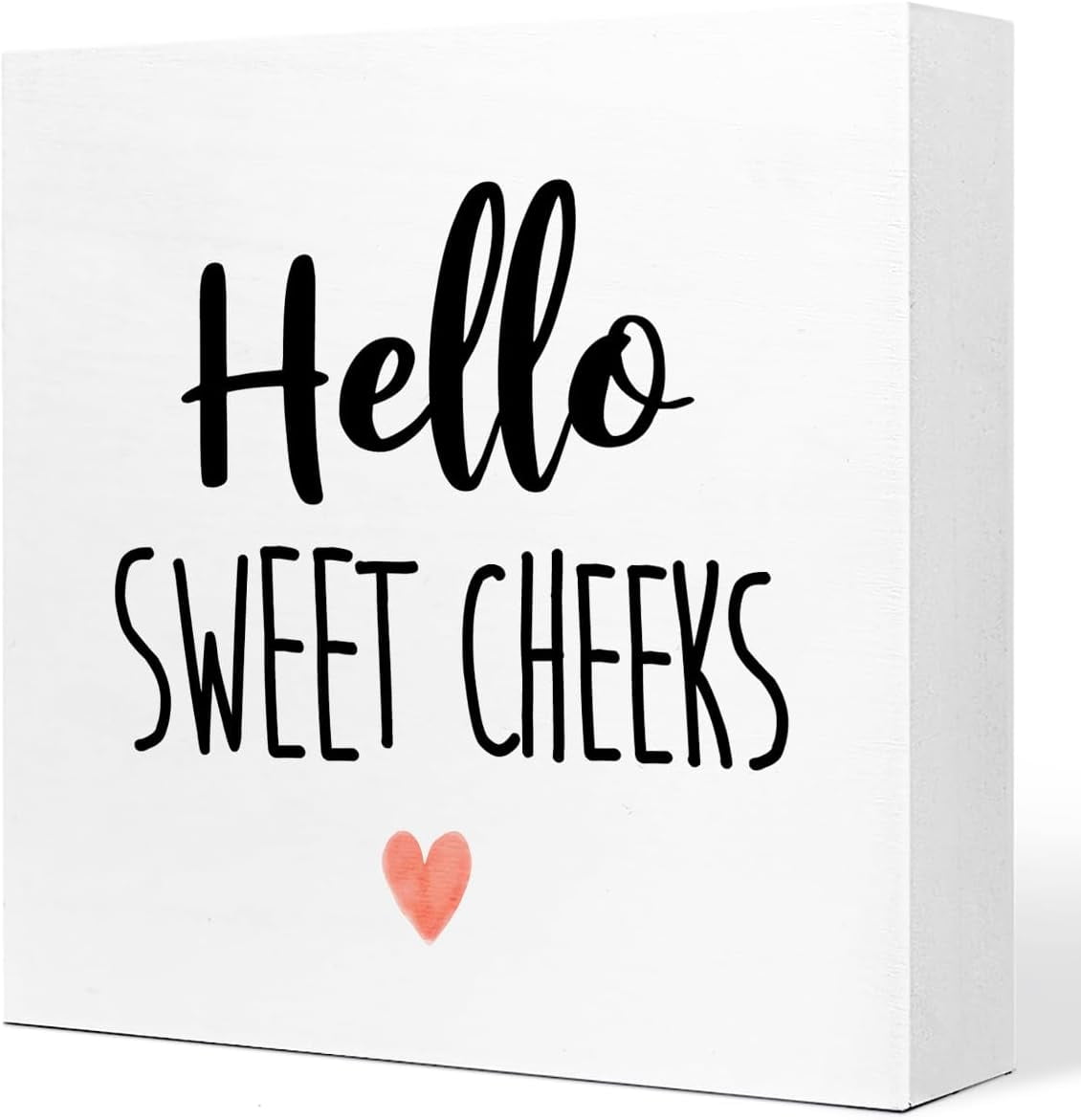Funny Bathroom Wood Box Sign Desk Decor,Hello Sweet Cheeks Wood Block ...