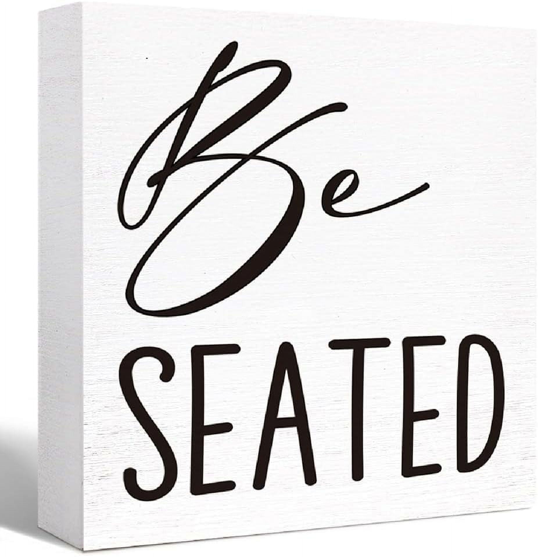 Funny Bathroom Wood Sign Be Seated Sign Wood Block Sign for Bathroom ...