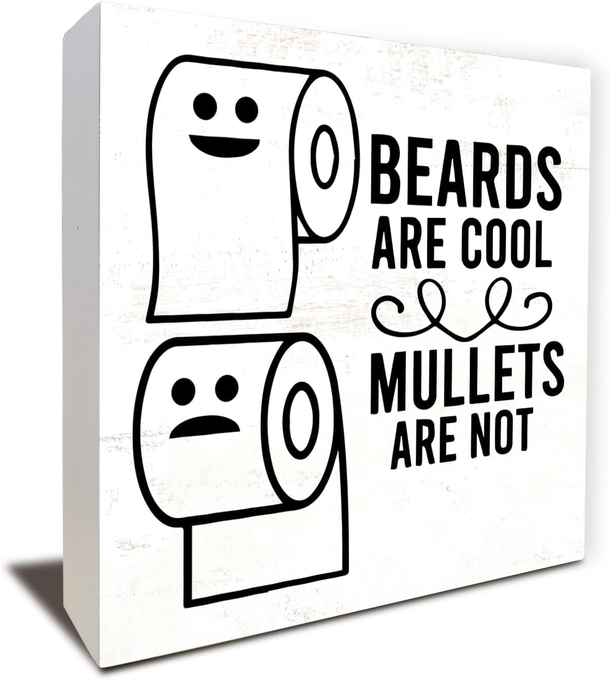 Funny Bathroom Wood Sign Decor, Beards Are Cool Mullets Are Not Wood ...